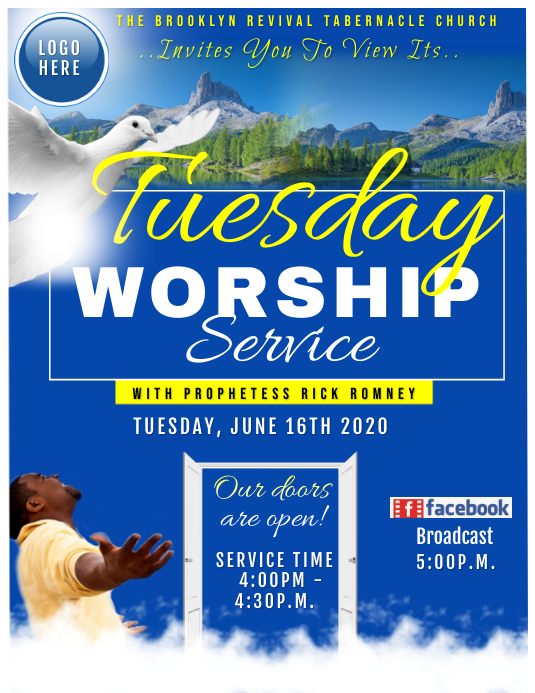 Online Worship Service Flyer Template | PosterMyWall