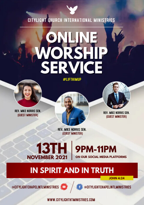 Poster Ibadah Online Templat | PosterMyWall