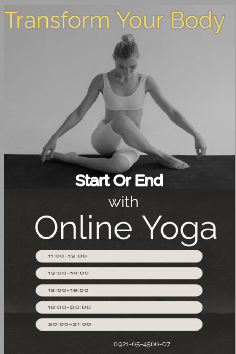 Online Yoga Class Schedule Design Template | PosterMyWall