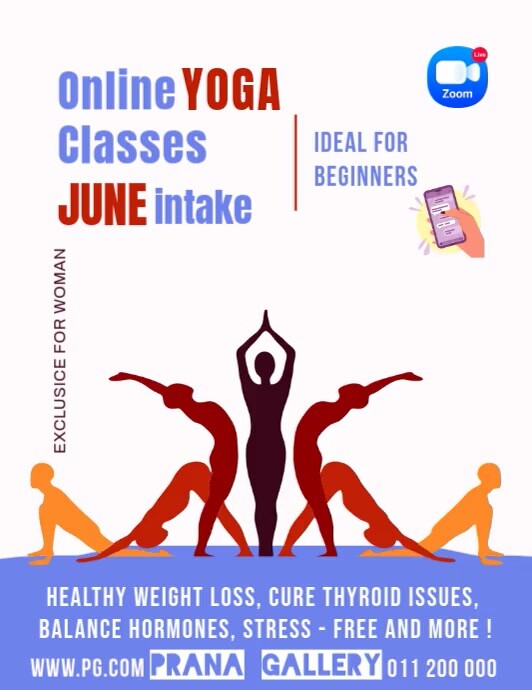 Plantilla de Online Yoga classes flyer templates | PosterMyWall