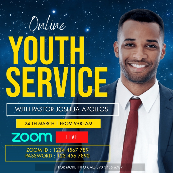 ONLINE YOUTH SERVICE FLYER Template | PosterMyWall