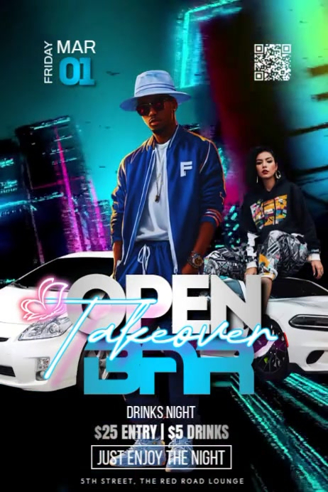 Open Bar Party Video Template | PosterMyWall