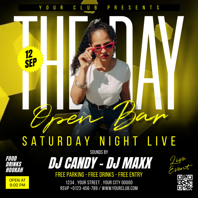 Open Bar Saturday Night Live Template | PosterMyWall