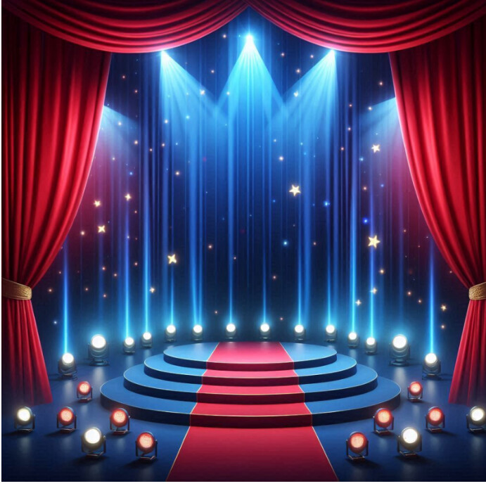 Open curtain red carpet stage spotlight decoration background design ...