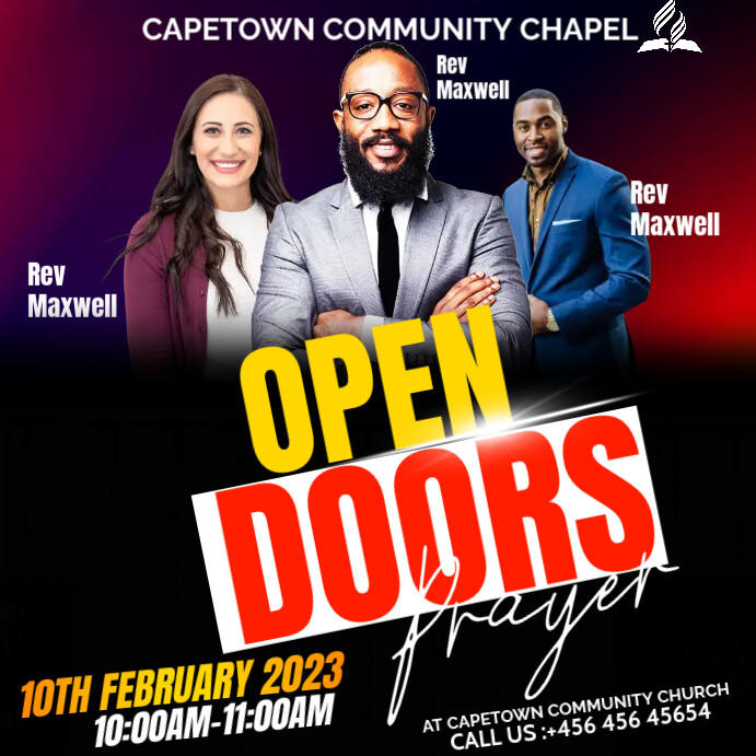 Copy of open doors service flyer template (2) | PosterMyWall