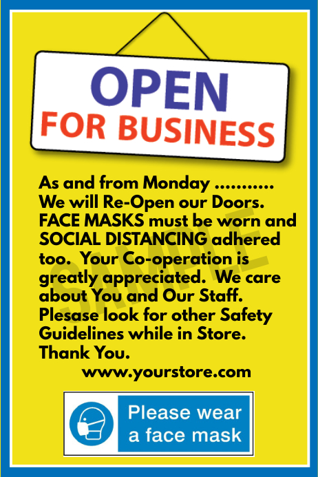 Open for Business Template | PosterMyWall