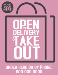 Open for delivery and take out poster flyer Template | PosterMyWall