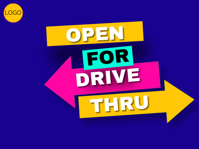 Open for drive thru yard sign Template | PosterMyWall