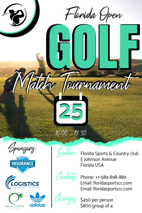 Open Golf match tournament flyer poster Template | PosterMyWall