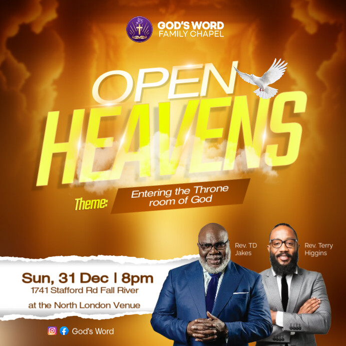 Open Heavens church flyer Template | PosterMyWall