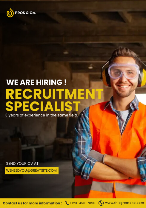 Open Hiring professional recruitment Template | PosterMyWall