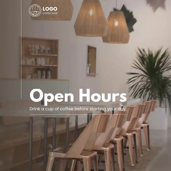 Open Hours Coffee Shop Template | PosterMyWall