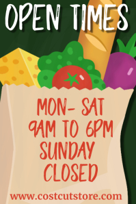 Open Hours Grocery Store Poster Template | PosterMyWall