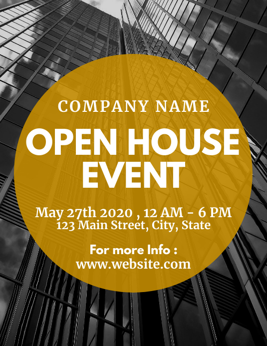 Copy of Open house event design black and white | PosterMyWall