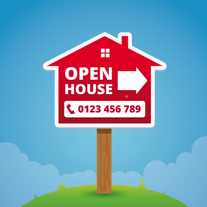 Open house label concept poster Template | PosterMyWall