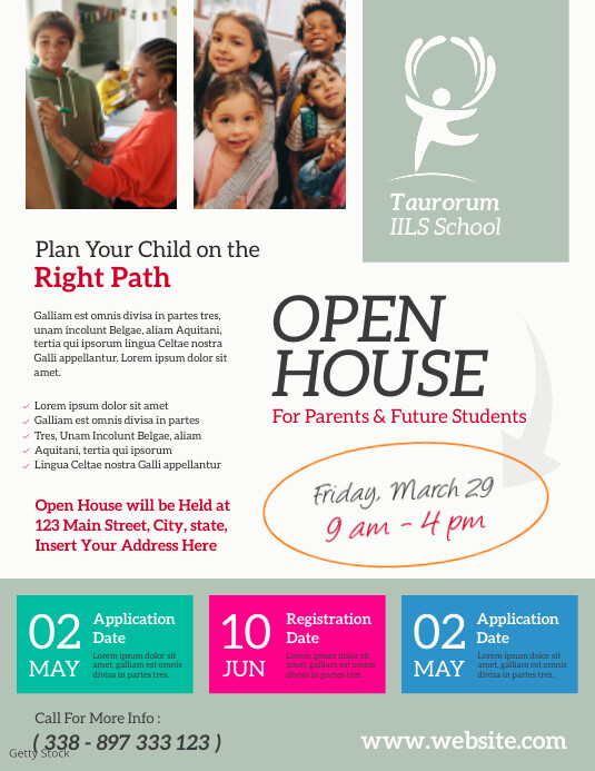 Open house school flyer template design | PosterMyWall