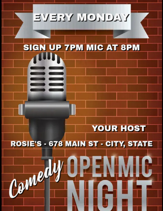 open mic Template | PosterMyWall