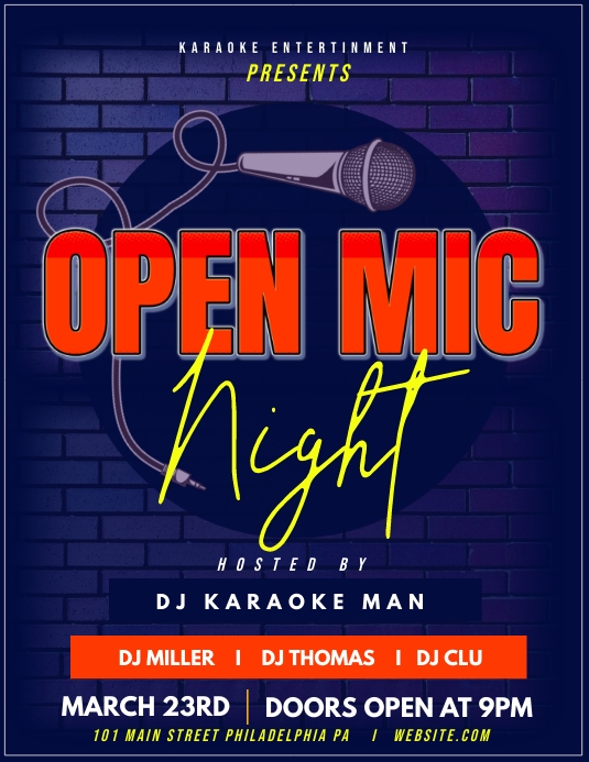 Open Mic Template | PosterMyWall