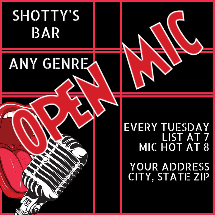 OPEN MIC Template | PosterMyWall