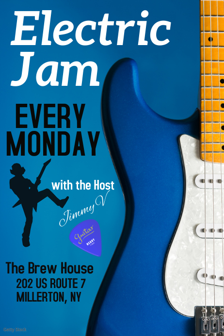 Open-Mic - Electric Jam poster Template | PosterMyWall