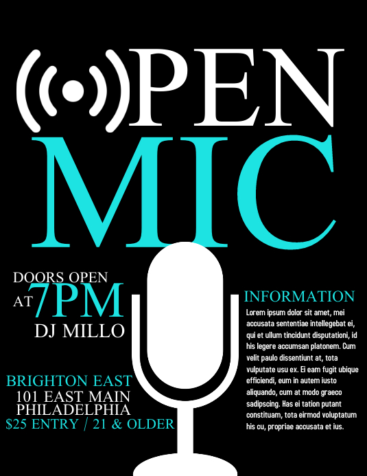 Open Mic Template | PosterMyWall