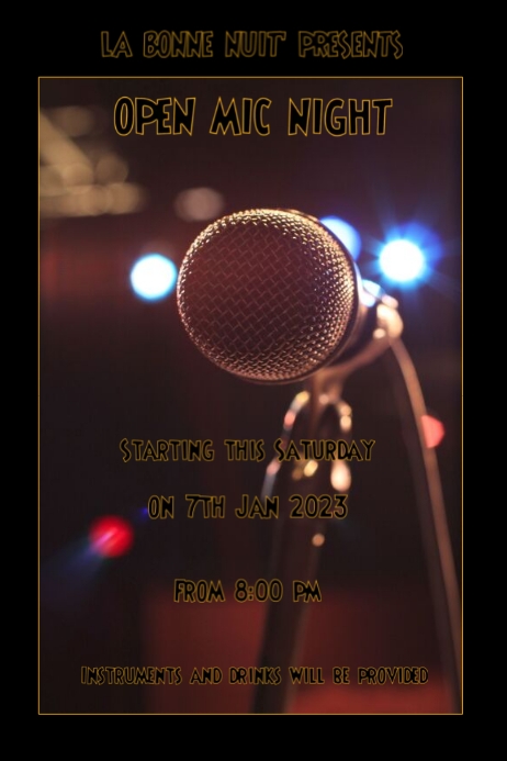 Open Mic Night Template | PosterMyWall