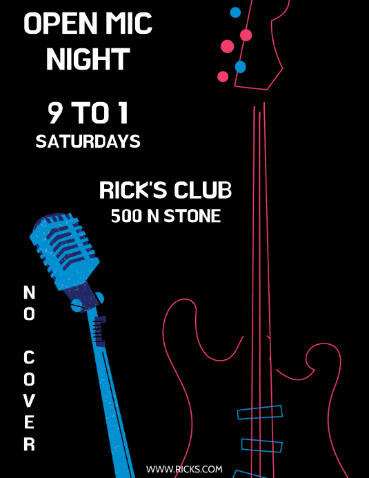 OPEN MIC NIGHT Template | PosterMyWall