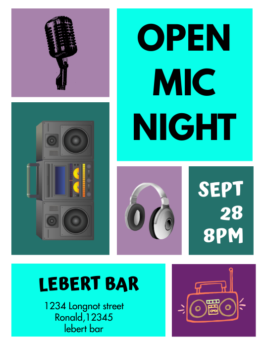 OPEN MIC NIGHT FLYER Template | PosterMyWall