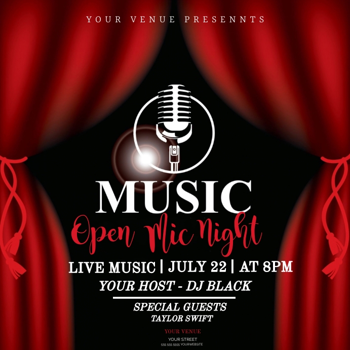 open mic night poster Template | PosterMyWall