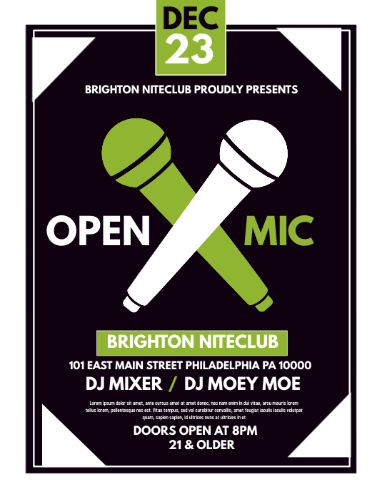Open Mic Template | PosterMyWall