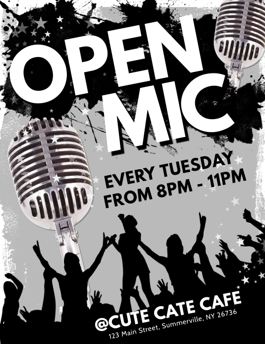 Open Mic Flyer Template PosterMyWall Open Mic Flyer Template PosterMyWall