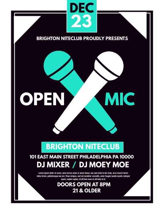 Open Mic Template | PosterMyWall