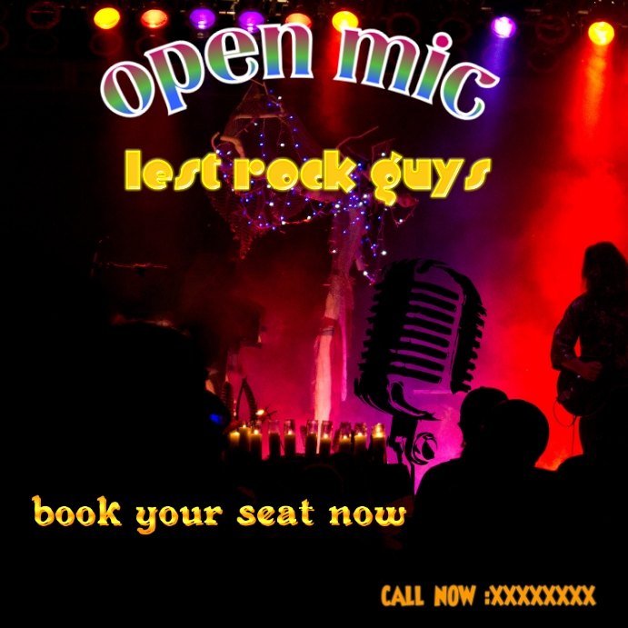 open mic social media graphic Template | PosterMyWall