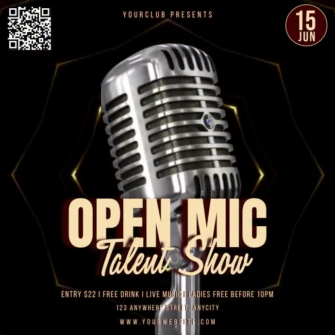 Open Mic Talent Show Template | PosterMyWall