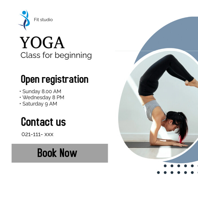 Open registration yoga class for beginning. This templete suitable for ...