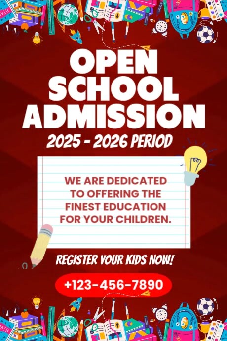 Open School Admission Template | PosterMyWall