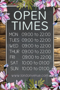 Open Hours Poster Template | PosterMyWall