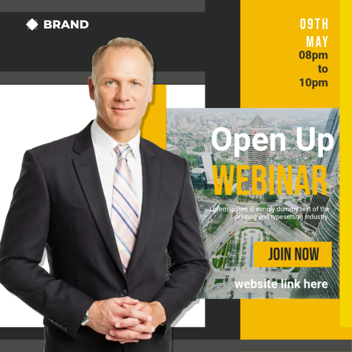 Open Up Webinar Template | PosterMyWall
