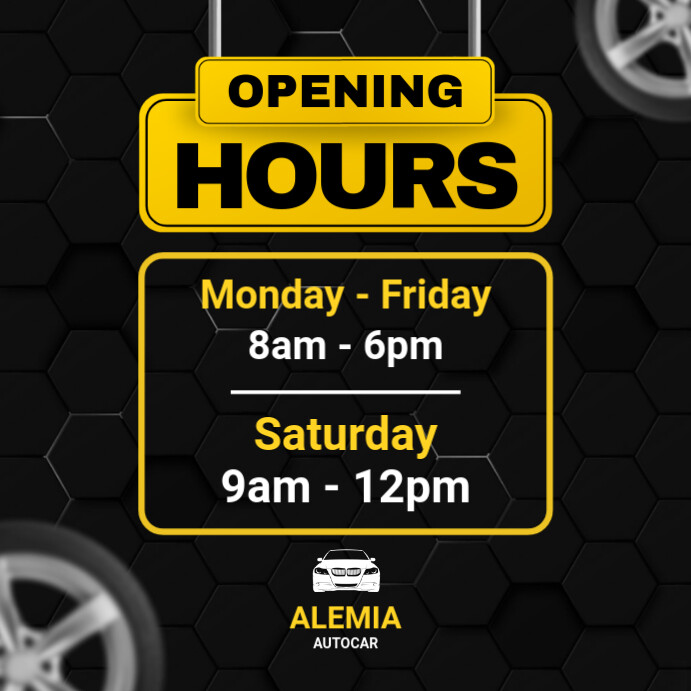 Plantilla de Opening Hours | PosterMyWall
