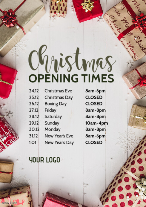 Opening Times Hours Business Template Retail | PosterMyWall