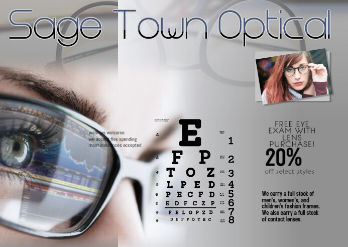 optician vision center sale postcard Template | PosterMyWall