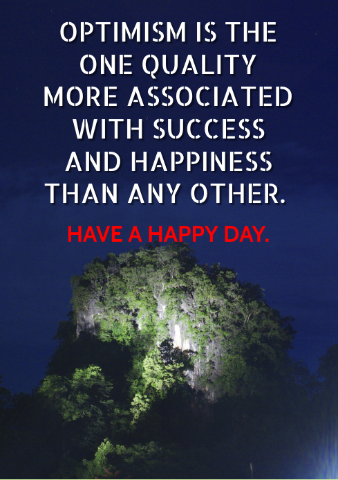OPTIMISM AND HAPPINESS QUOTE TEMPLATE | PosterMyWall