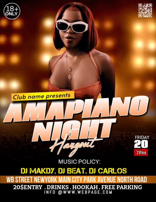 Copy of orange 3d Amapiano Night Hangout Flyer (us Letter) | PosterMyWall