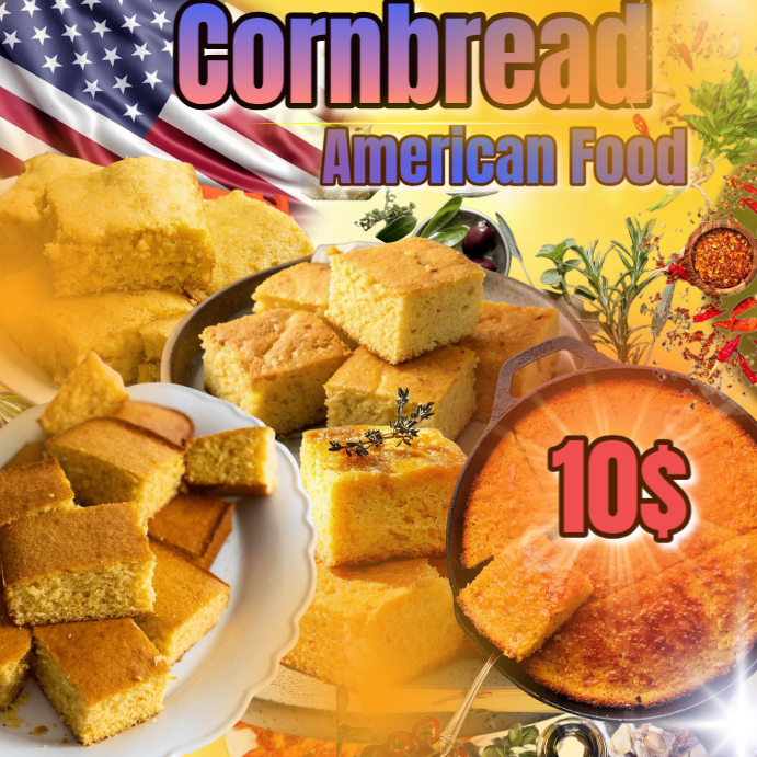 Plantilla de Orange 3d Cornbread American Food Instagram Post | PosterMyWall