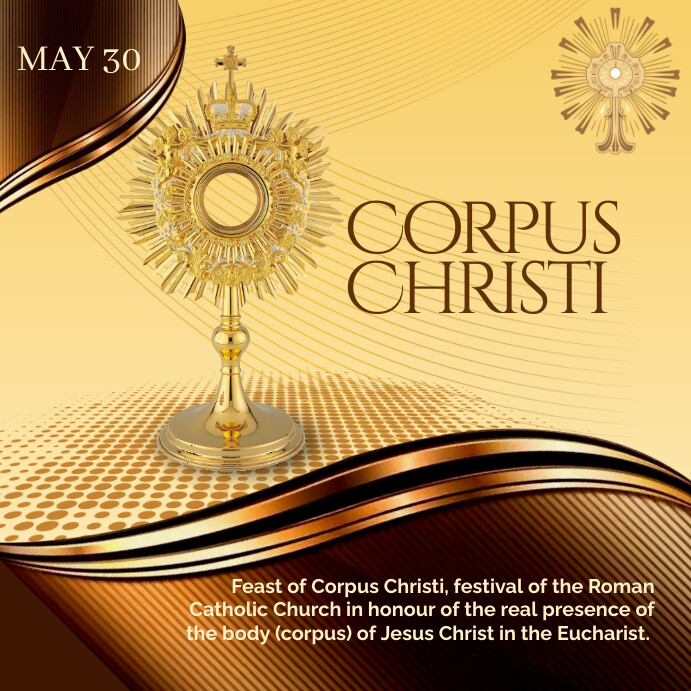 Copy of Orange 3d Corpus Christi Day Instagram Post | PosterMyWall