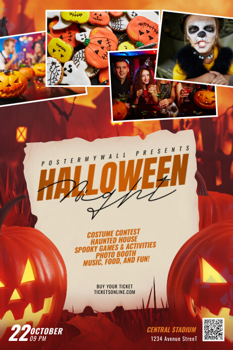 Copy of Orange 3d Halloween Poster | PosterMyWall