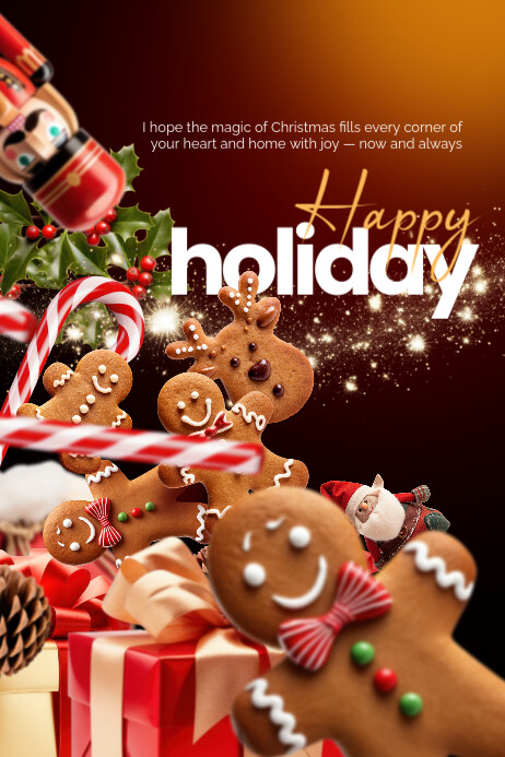 Orange 3d Happy Holiday Poster Template | PosterMyWall