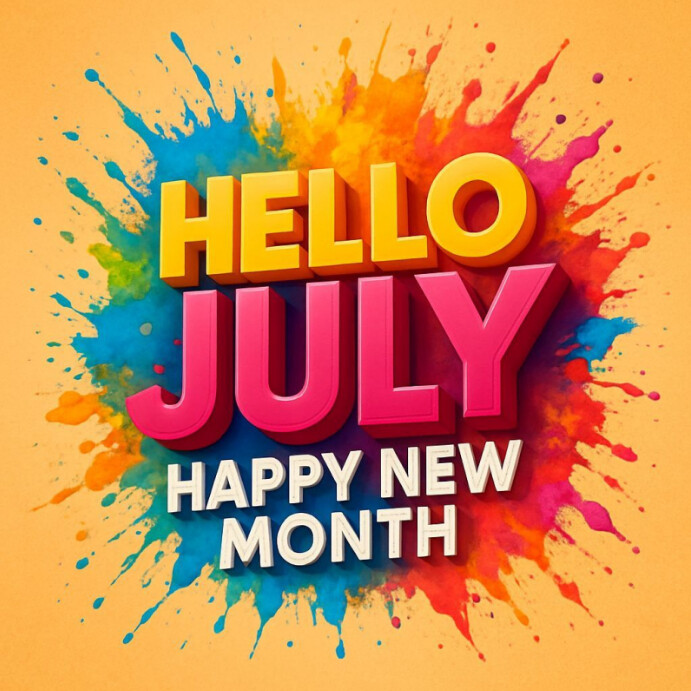 Copy of Orange 3d Happy New Month July Instagram Post | PosterMyWall