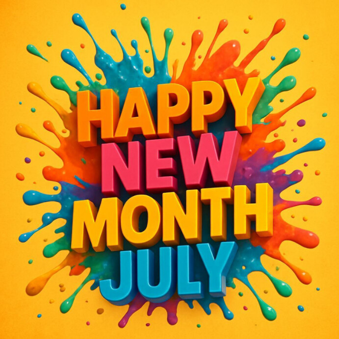 Copy of Orange 3d Happy New Month July Instagram Post | PosterMyWall
