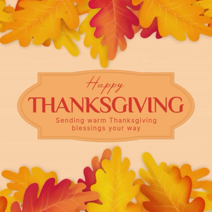 Orange 3d Happy Thanksgiving Pos Instagram Template | PosterMyWall